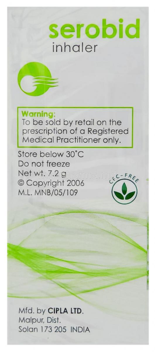 Buy Serobid Inhaler, Salmeterol Xinafoate Online